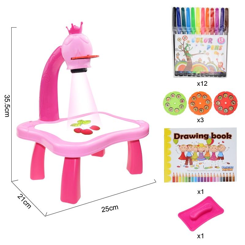 Children Led Projector Art Drawing Table – Pink & Blue Baby Shop